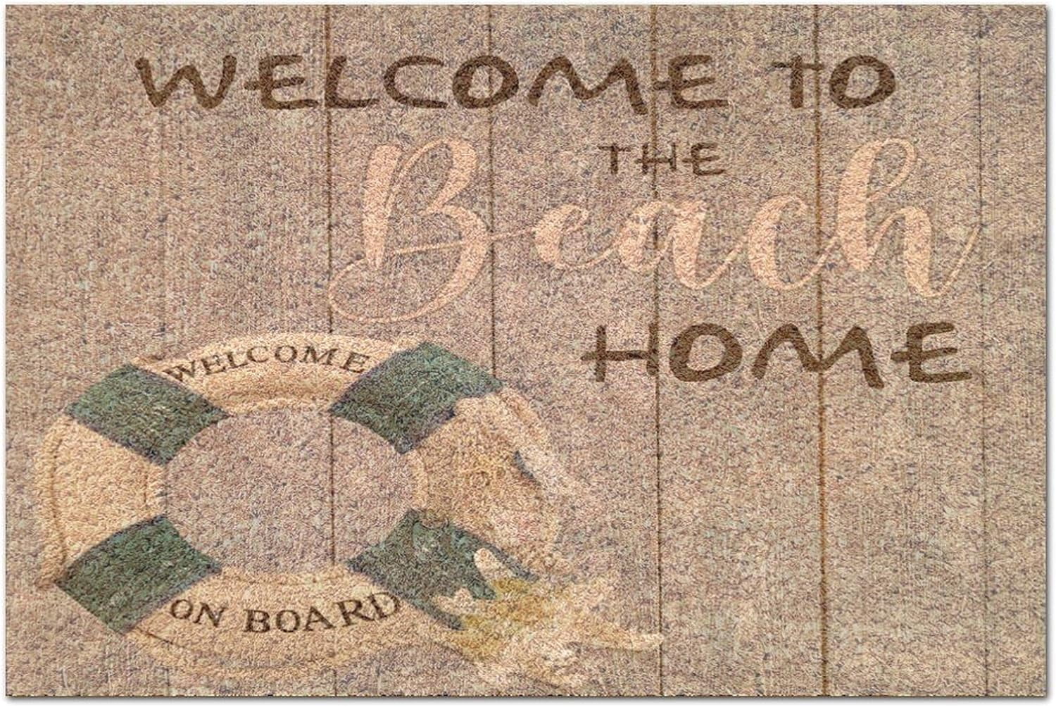 Funny Coir Doormats,Beach Scene Ocean Theme Outdoor/Indoor Mat ...