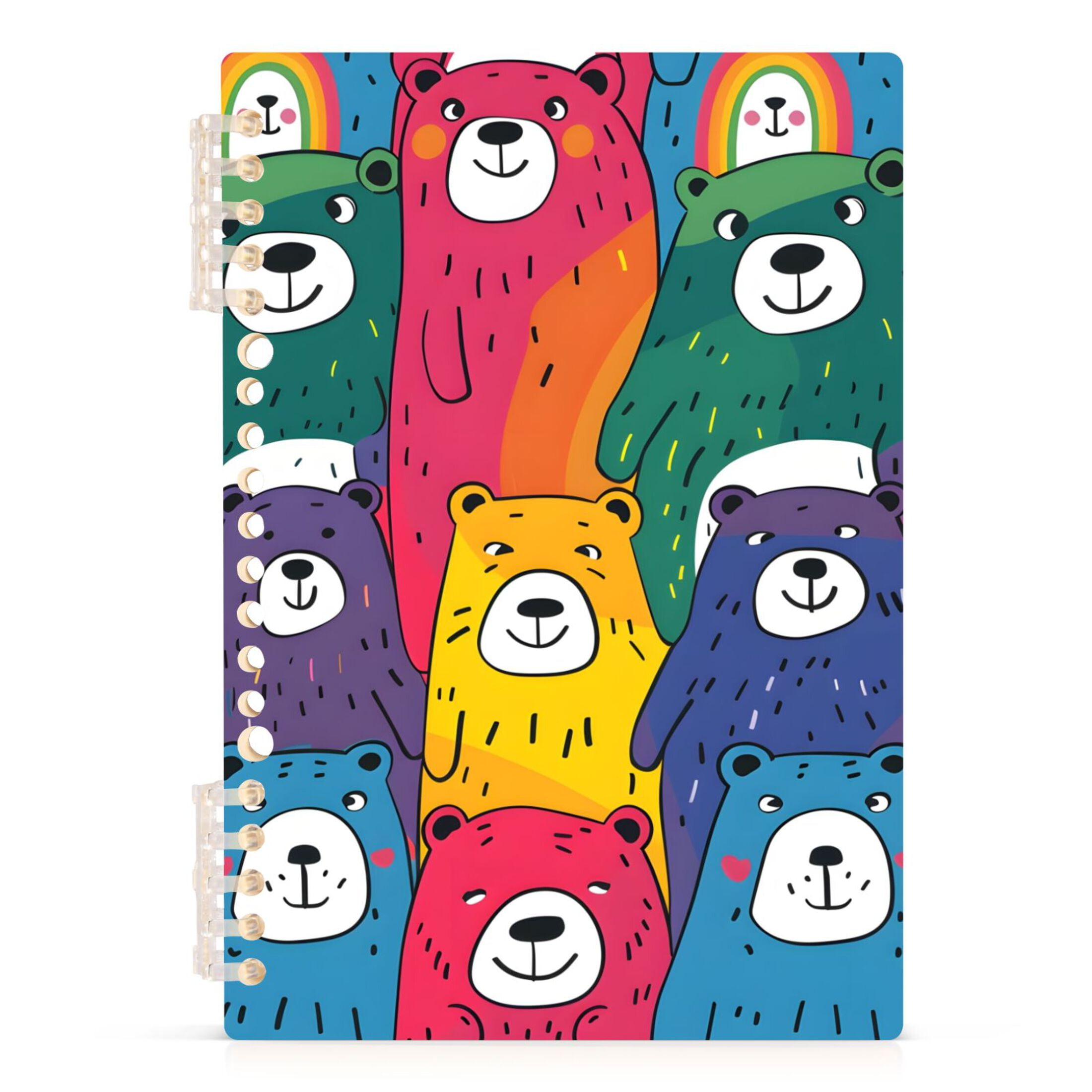 Funny Colorful Bears Spiral Notebooks 60 Sheets 120 Pages A5 Journal ...