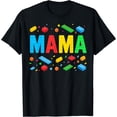 Funny Colorful Mama Master Builder Building Blocks T-Shirt for Mother's ...