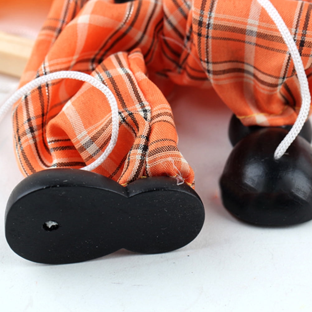 Funny Colorful Pull String Puppet Vintage Clown Wooden Marionette ...