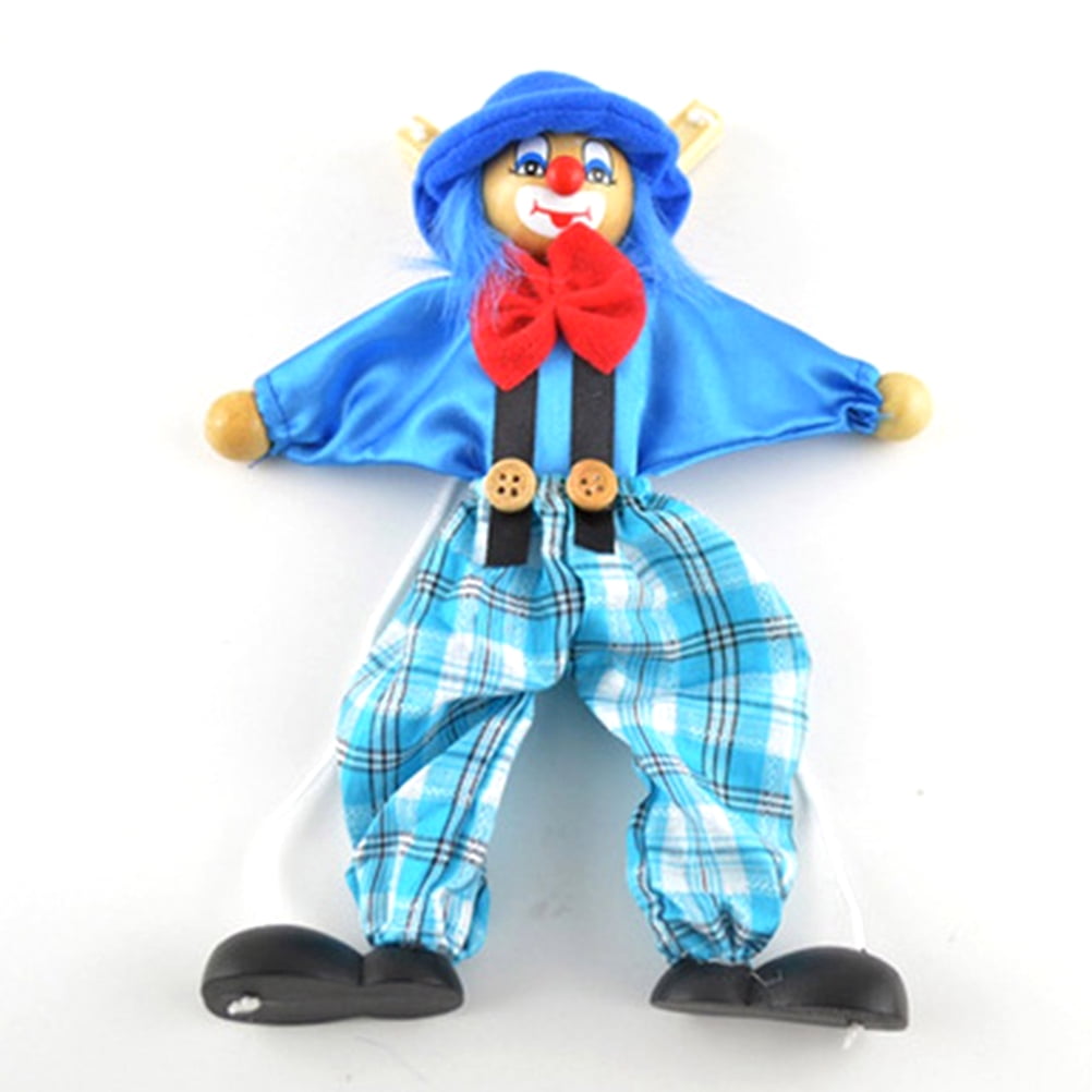 Funny Colorful Pull String Puppet Vintage Clown Wooden Marionette ...