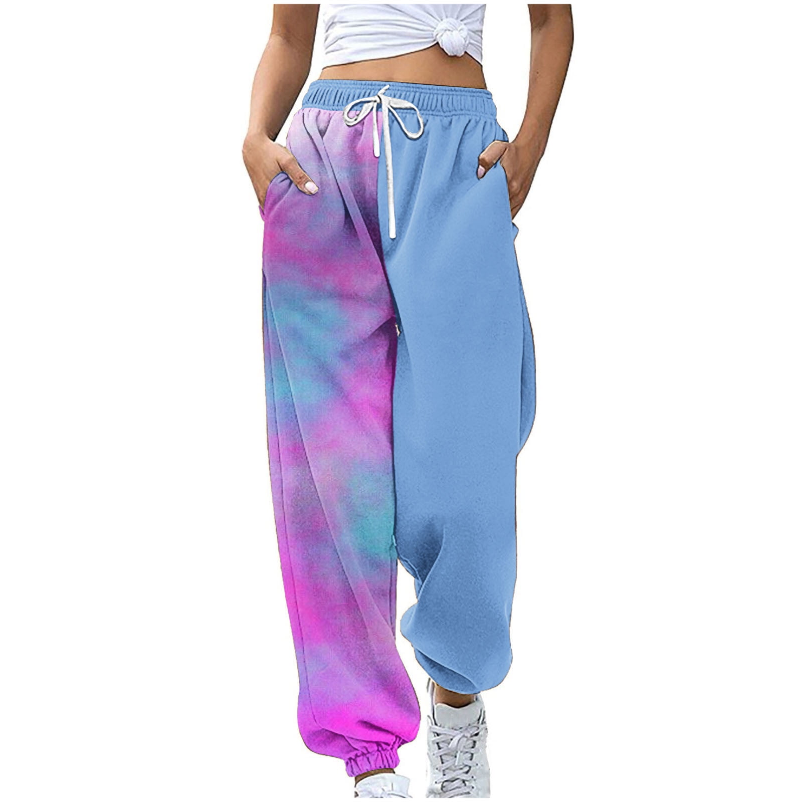 Funny Colorful Sweatpants for Women Tie Dye Casual Fall Workout Pants ...