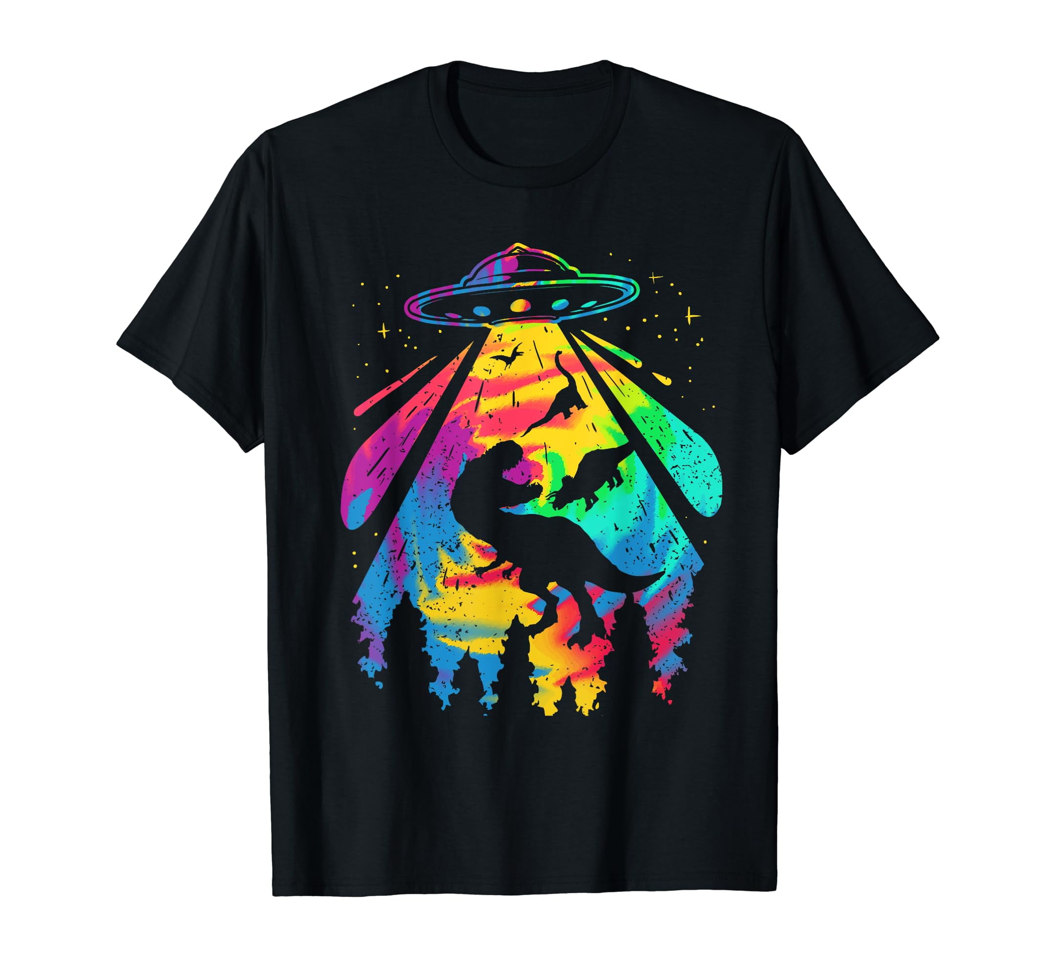 Funny Colorful UFO Alien T-Rex Dinosaurs Abduction T-Shirt - Walmart.com