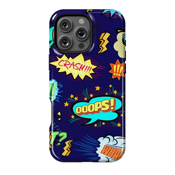Funny Comic Callouts Pop Art Illustration iPhone Case 17 16 15 14 13 12 ...