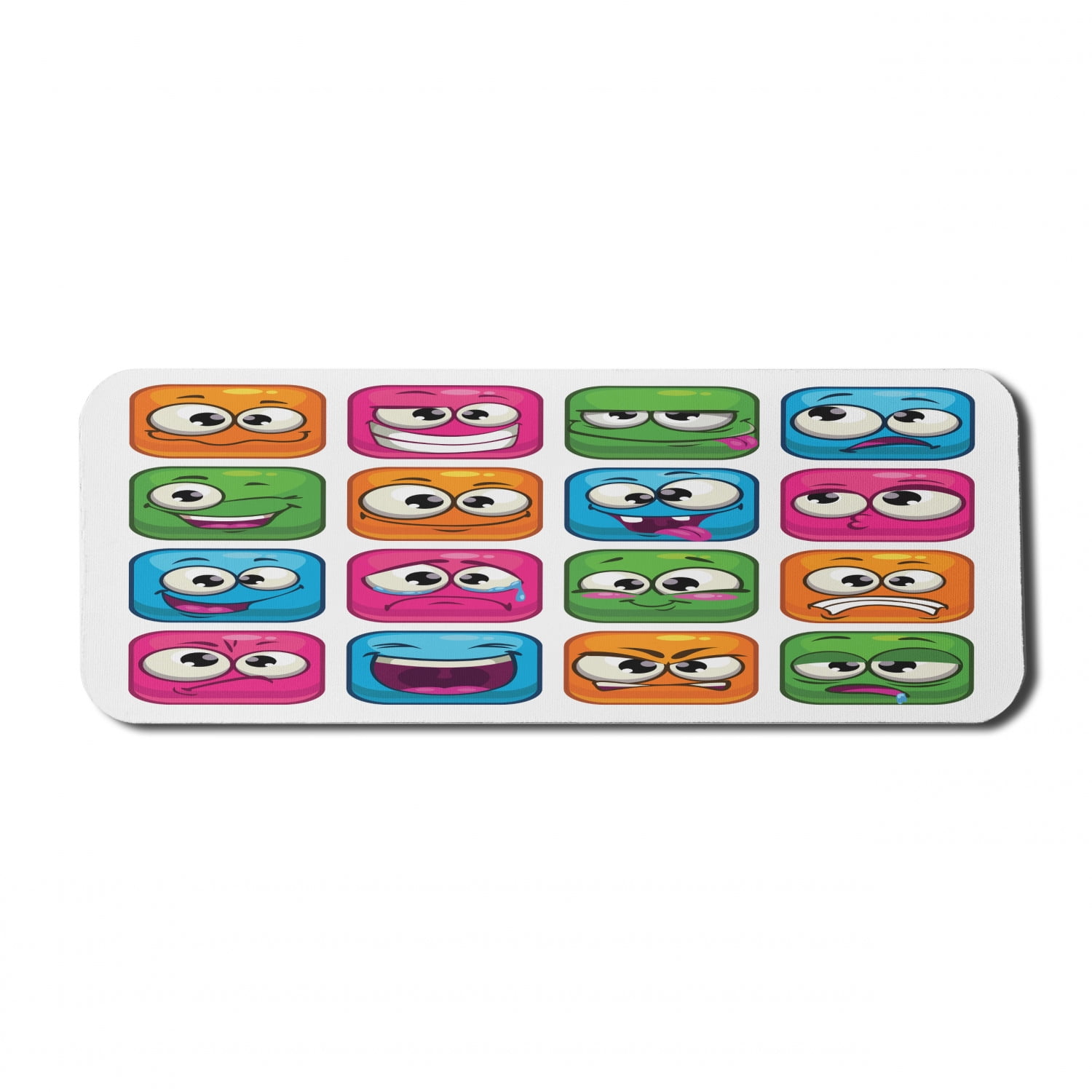 Funny Computer Mouse Pad, Digital Square Cartoon Style Children Smiling ...