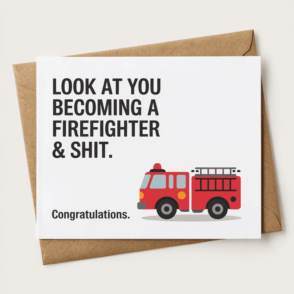 Funny Congratulations Card for Future Firefighter - Blank Inside with ...