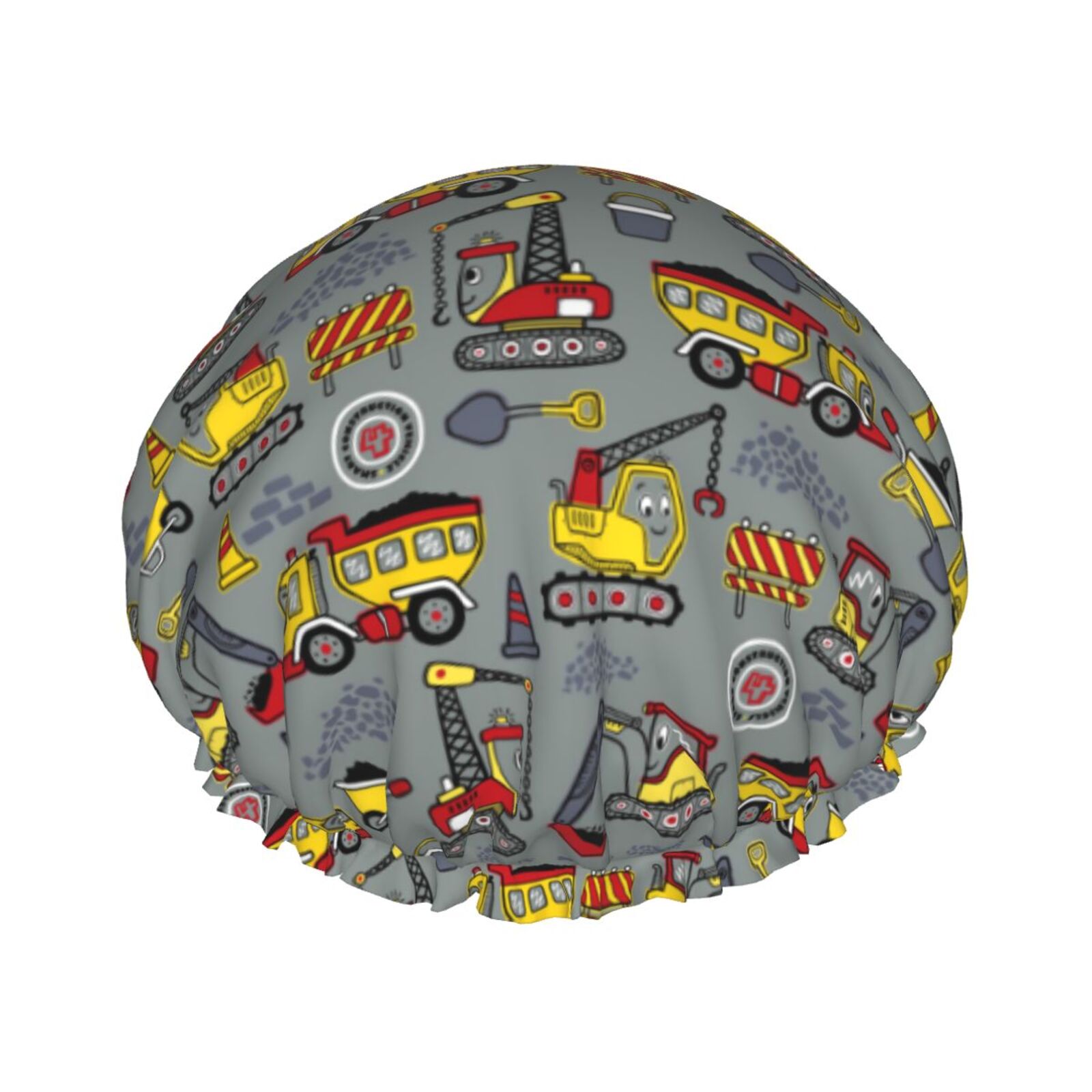 Funny Construction Shower Cap, Reusable Bath Hair Hat for all Hair ...