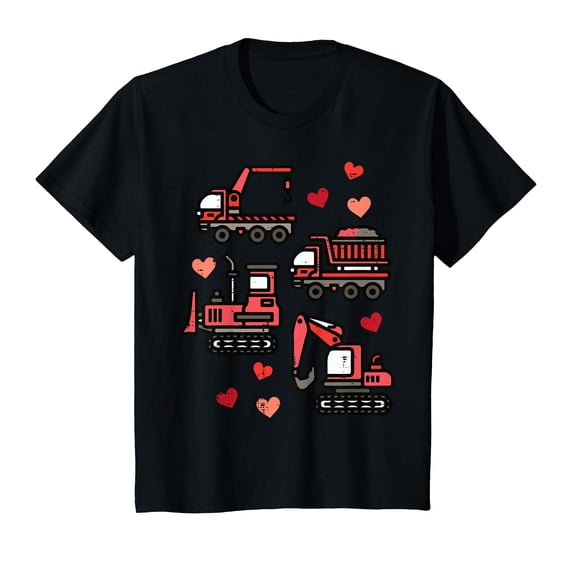 Funny Construction Trucks T-Shirt for Toddlers - Perfect for Valentine ...