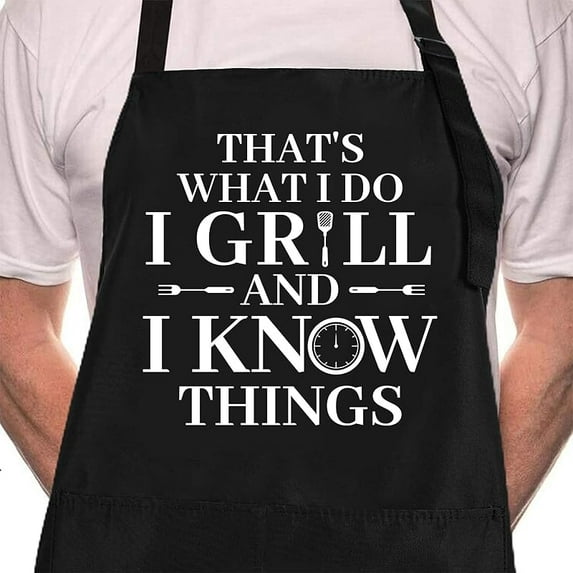 Funny Cooking Chef Apron with Pockets BBQ Kitchen Work Aprons Birthday ...