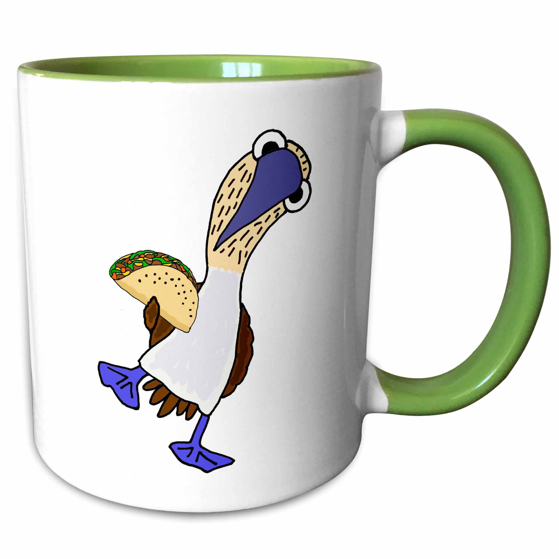 3drose, Funny Cool Blue-footed Booby Bird Eating Taco Cartoon, 15oz Two ...