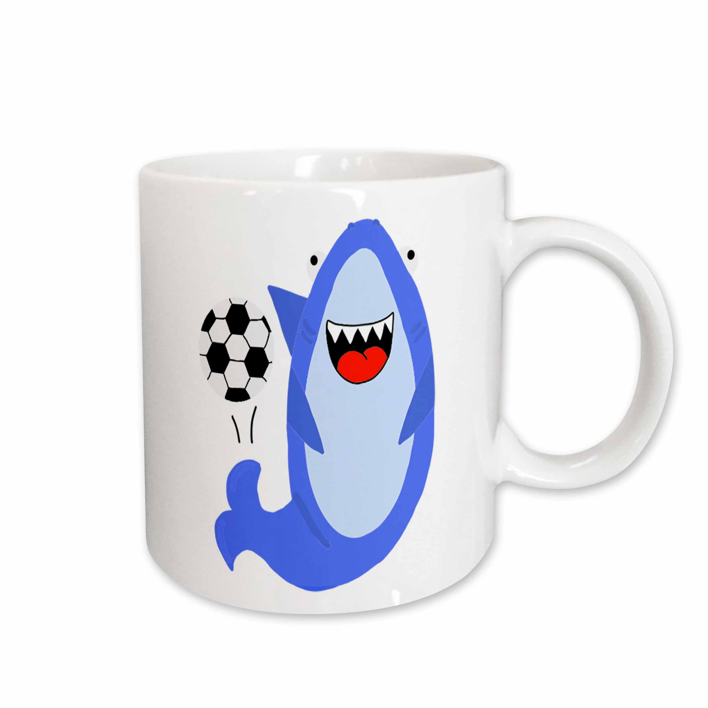 3drose, Funny Cool Blue Shark Playing Soccer Ball, 11oz Mug - Walmart.com