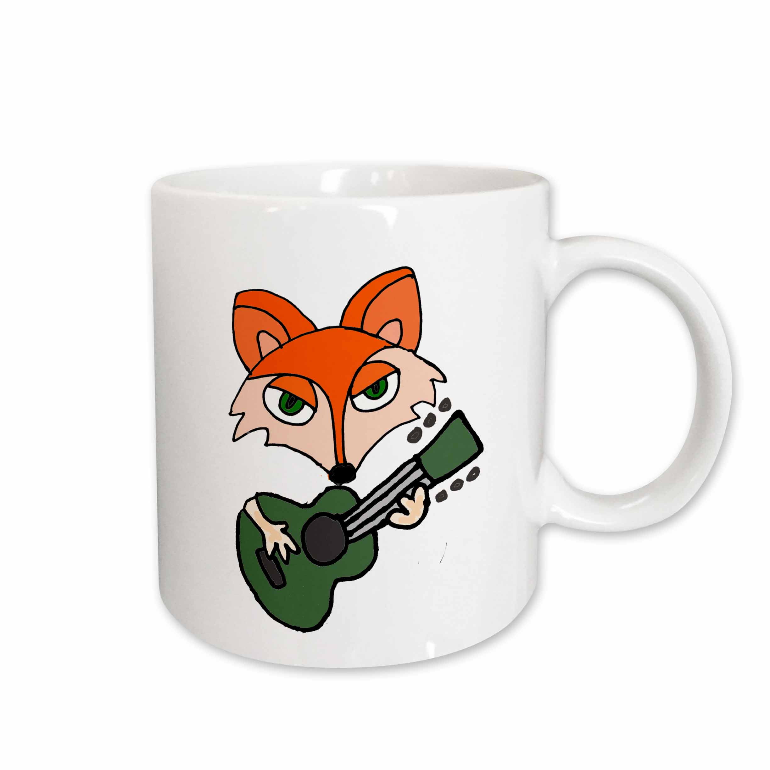 3drose, Funny Cool Foxy Red Fox Playing Guitar, 15oz Mug - Walmart.com