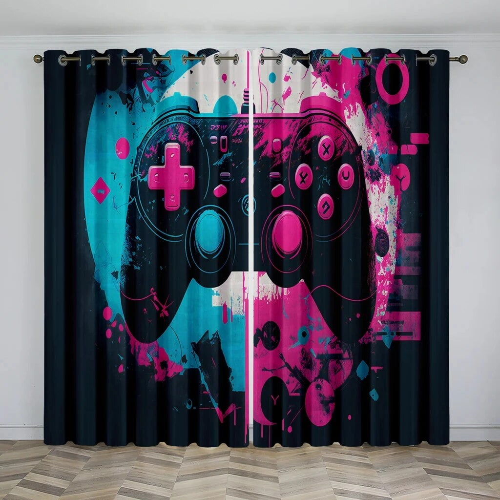 Funny Cool Gamepad Gamer Game Controller Boy Window Curtains Blinds for ...