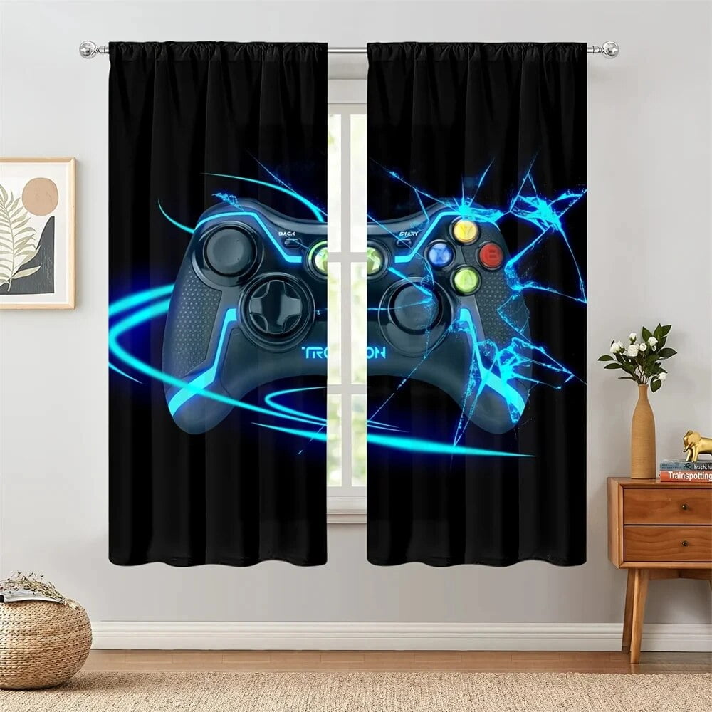 Funny Cool Gamepad Gamer Game Controller Boy Window Curtains Blinds for ...