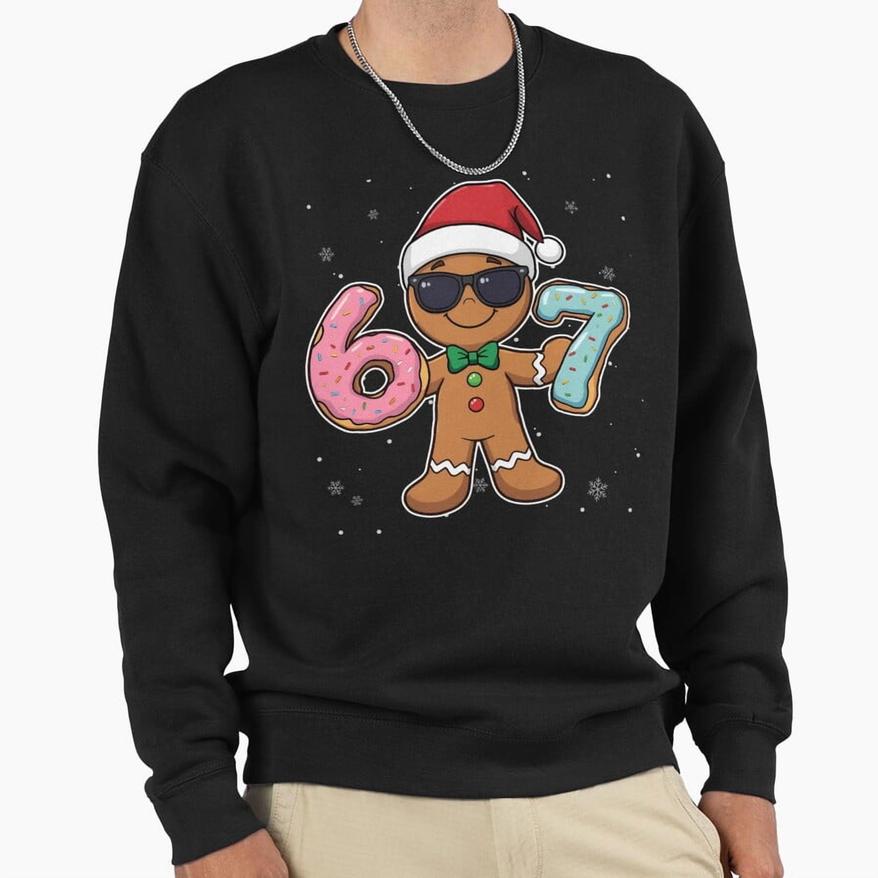 Funny Cool Gingerbread Six Seven 67 Ice Cream Graphic Unisex Sweatshirt ...