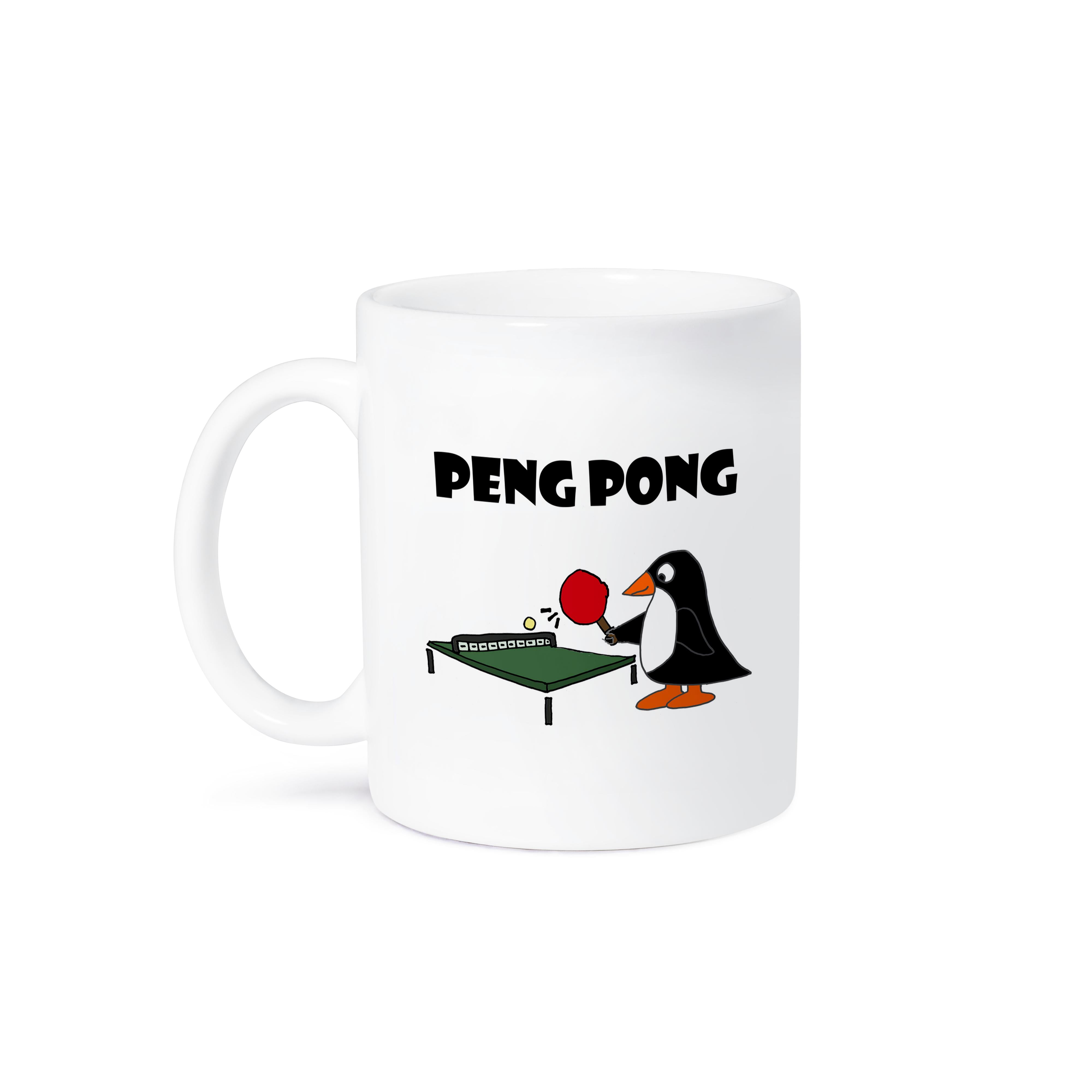 3drose, Funny Cool Penguin Playing Peng Pong Ping Pong Pun, 15oz Mug ...