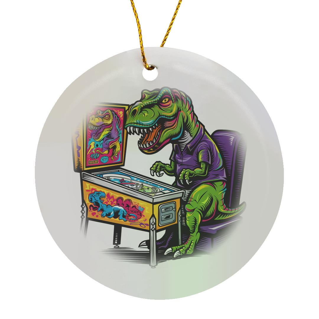 3drose, Funny Cool T-rex Dinosaur Playing Pinball Machine Game Graffiti ...