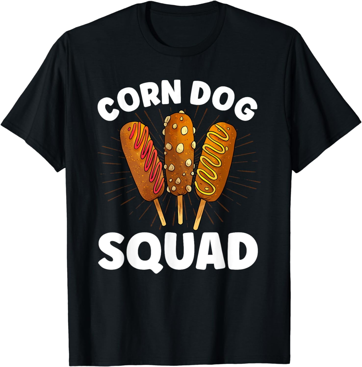 Funny Corn Dog Squad Design For Men Women Kids Sausage Lover T-Shirt ...