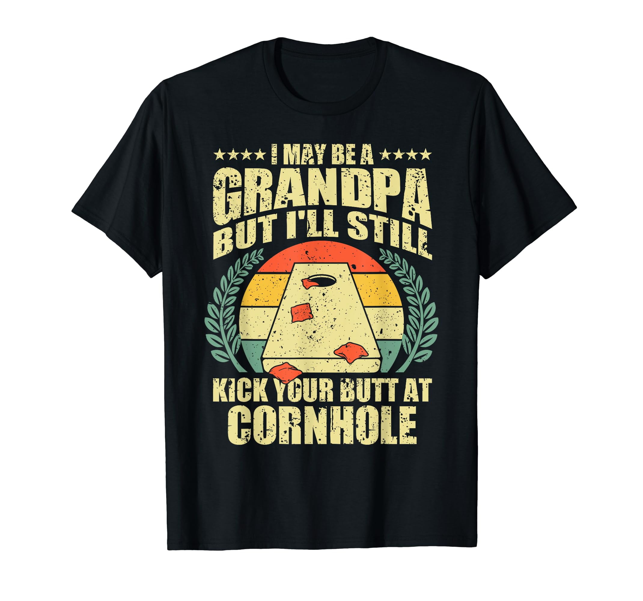 Funny Cornhole Design For Men Grandpa Sack Toss Game Lovers T-Shirt ...