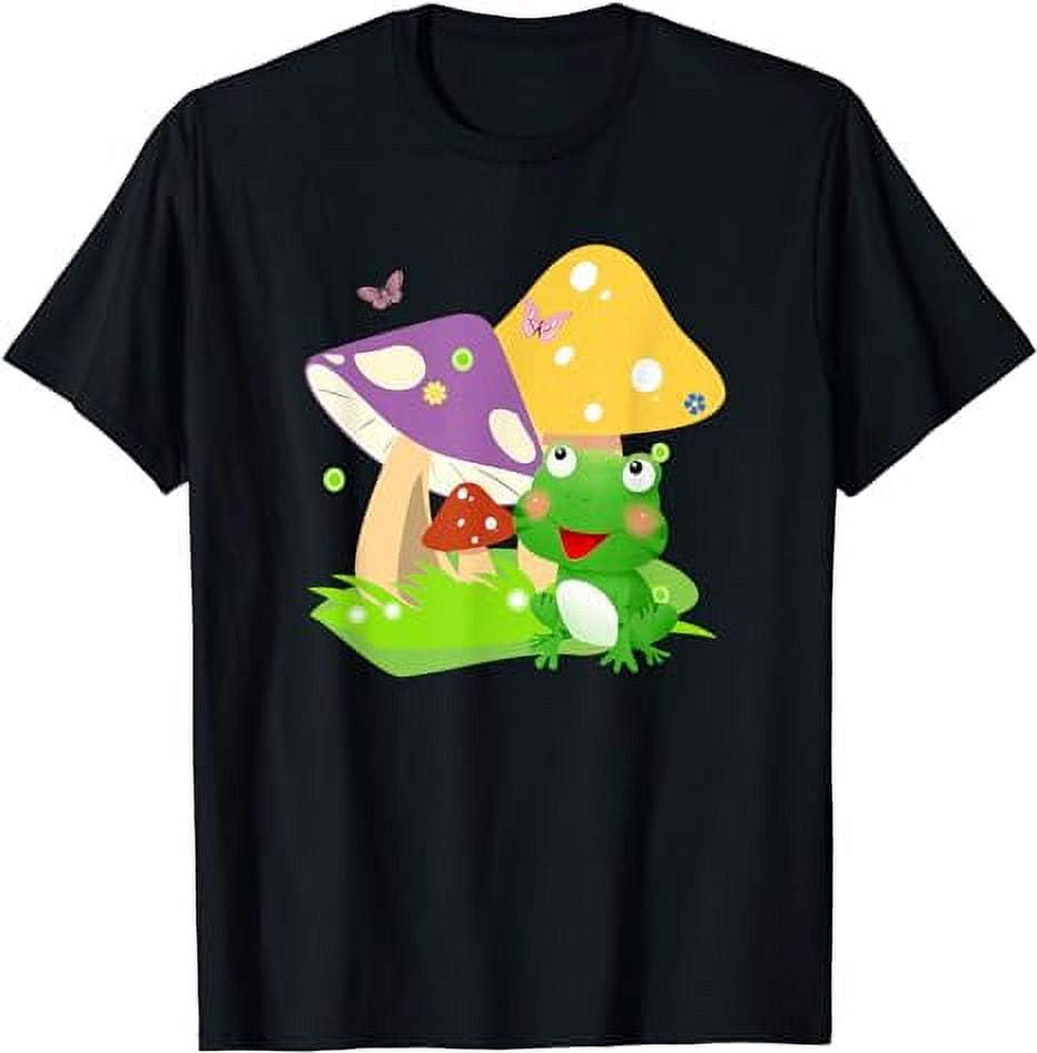 Funny Cottagecore Frog Cute Kawaii Aesthetic Toad Mushroom T-Shirt ...