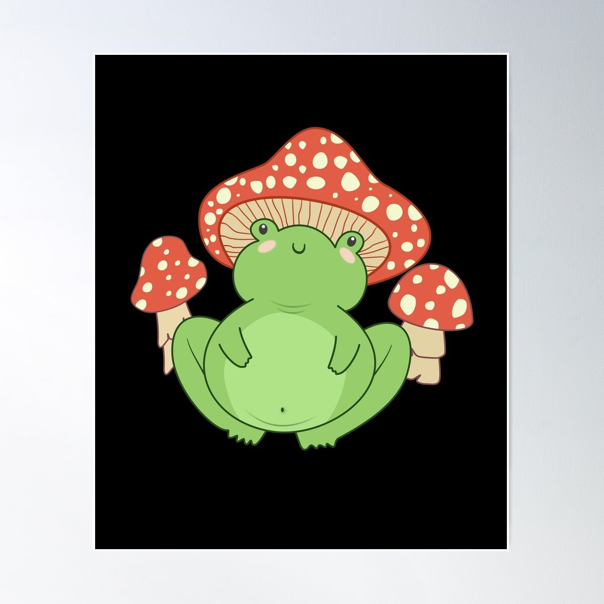 Funny Cottagecore Frog Mushroom Paddo Cottage Core Aesthetics Poster ...