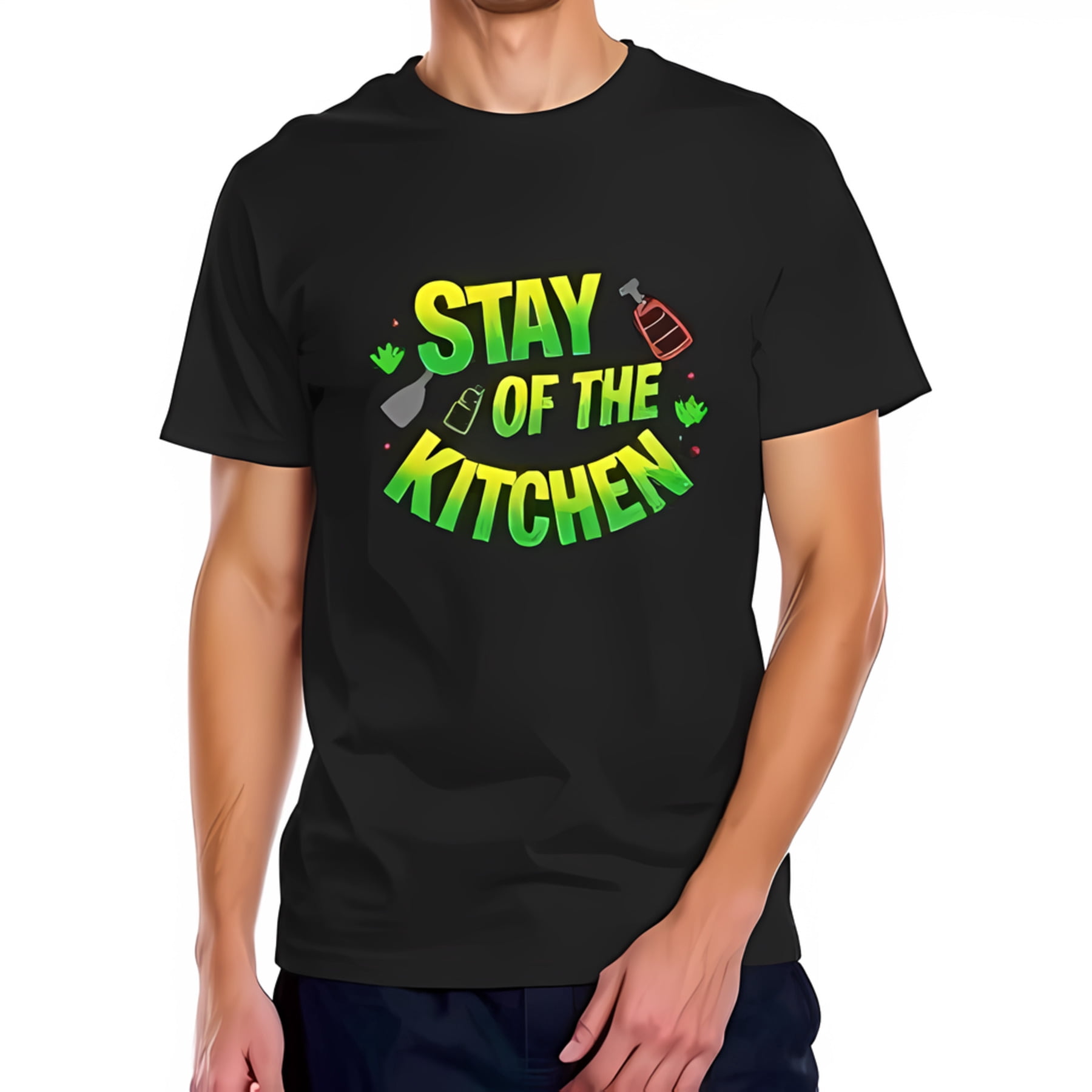 Funny Cotton Short Sleeve T-Shirt - 'STAY OUT OF THE KITCHEN' Graphic ...