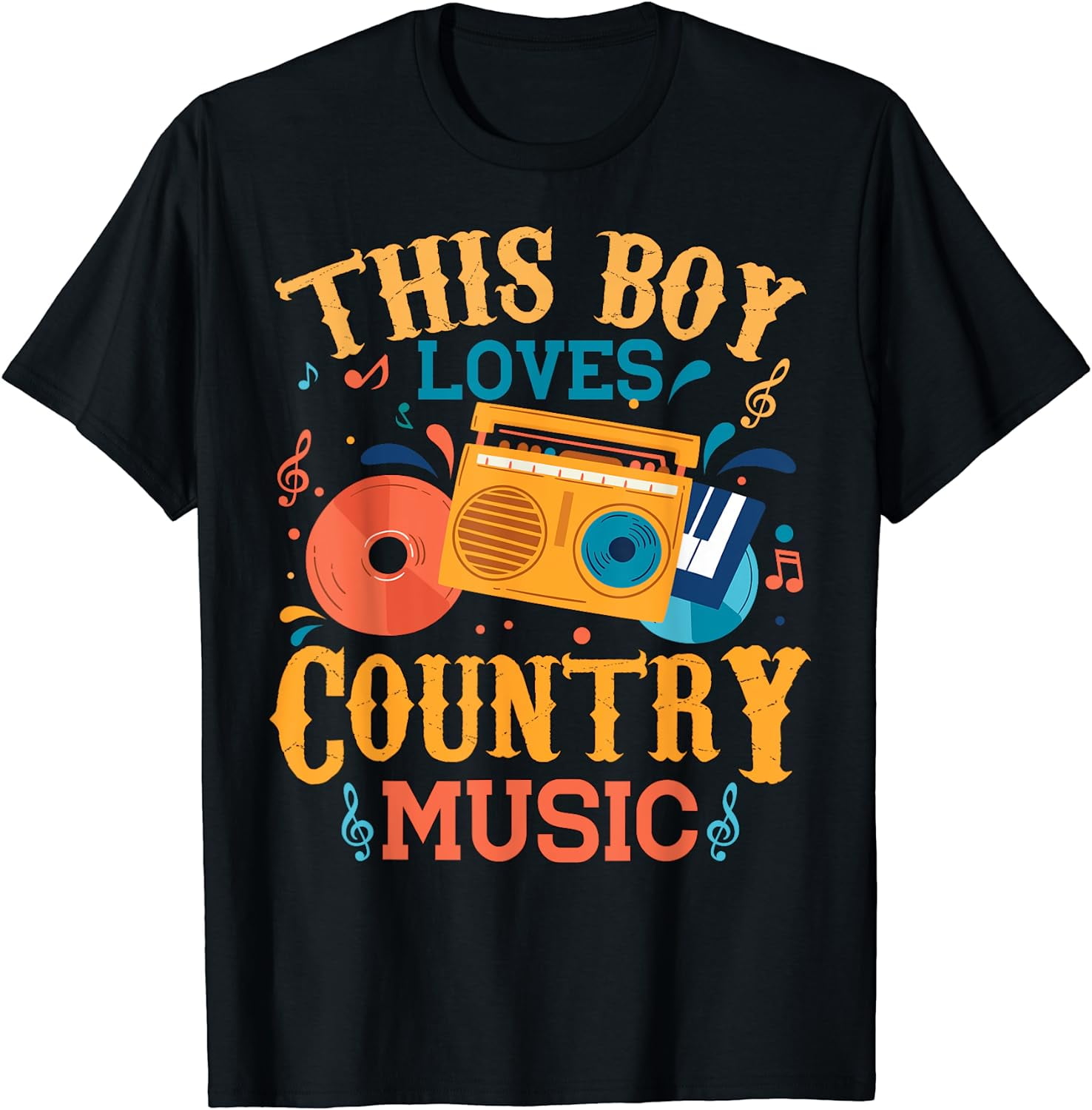 Funny Country Music Graphic Boys and Men Country Music Fans T-Shirt ...