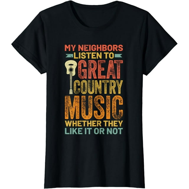 Funny Country Music Graphic For Women Men Country Music Fans T-Shirt ...