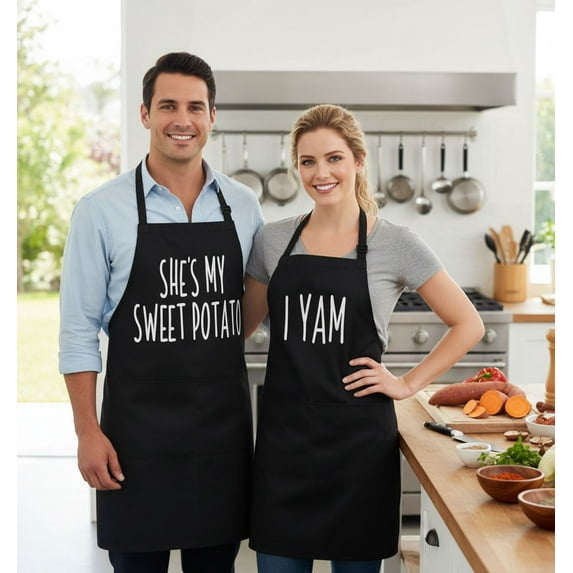 Funny Couple Aprons - Gift Ideas For Her Him - Wedding, Engagement ...