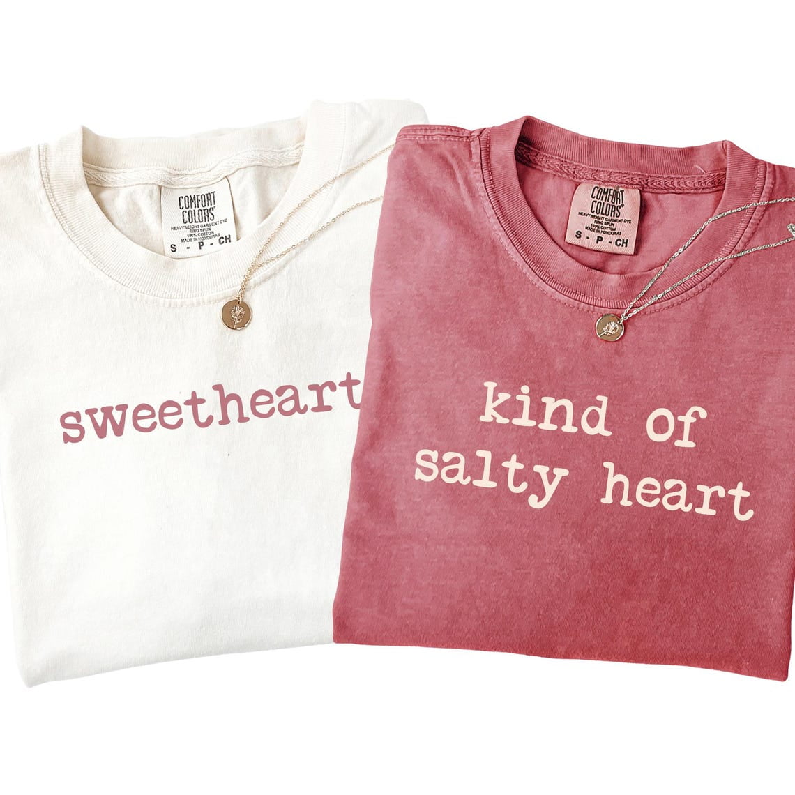 Funny Couple Comfort Colors Shirts, Sweetheart and Kind of Salty Heart ...