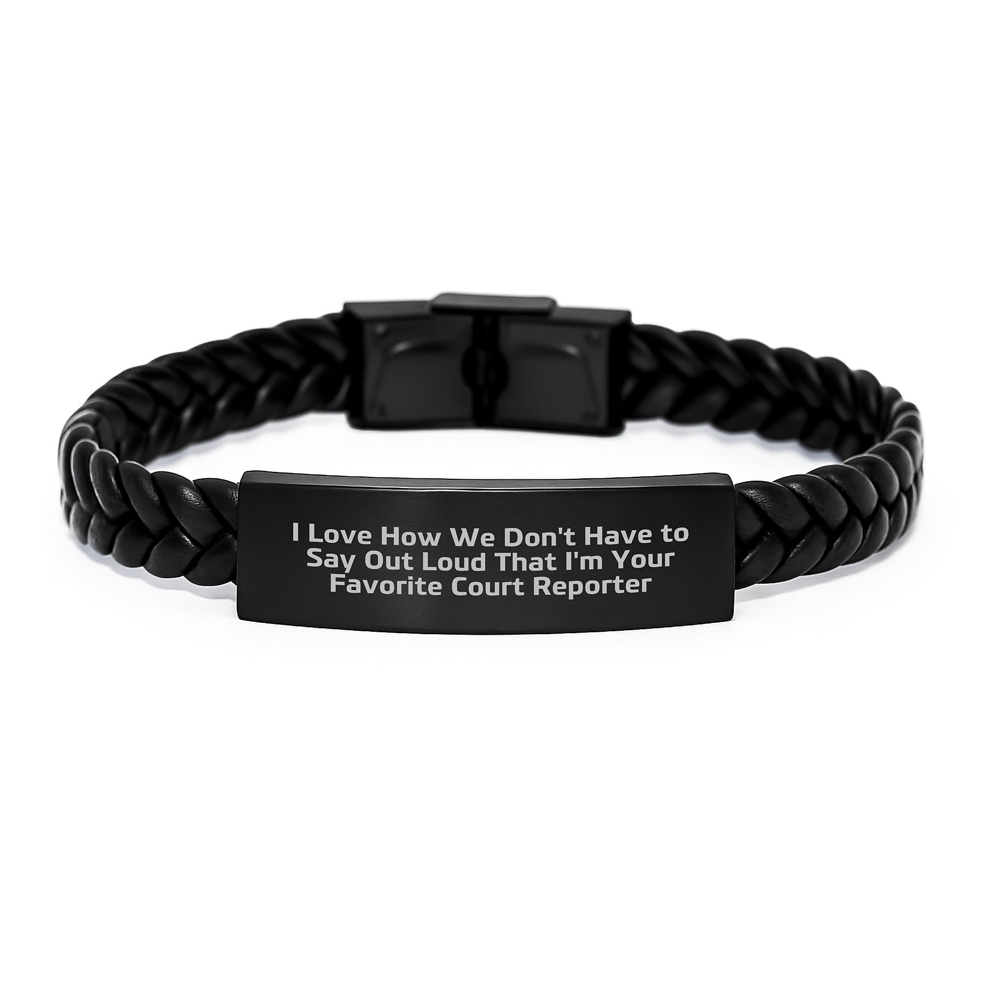 Funny Court Reporter Gifts, Interlaced Leather Bracelet with Quote ...