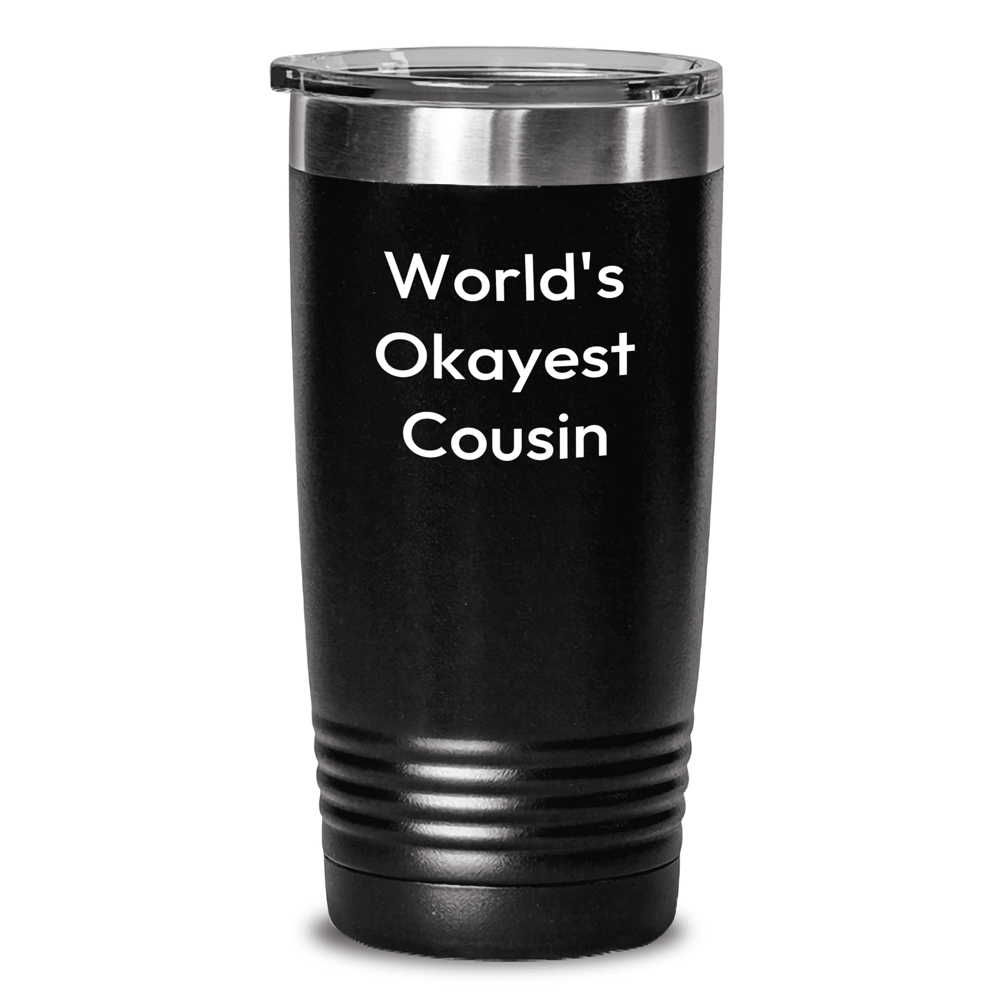 Funny Cousin Gifts from Men, World's Okayest Cousin Tumbler, 20oz or 30oz Capacity, Stainless ...