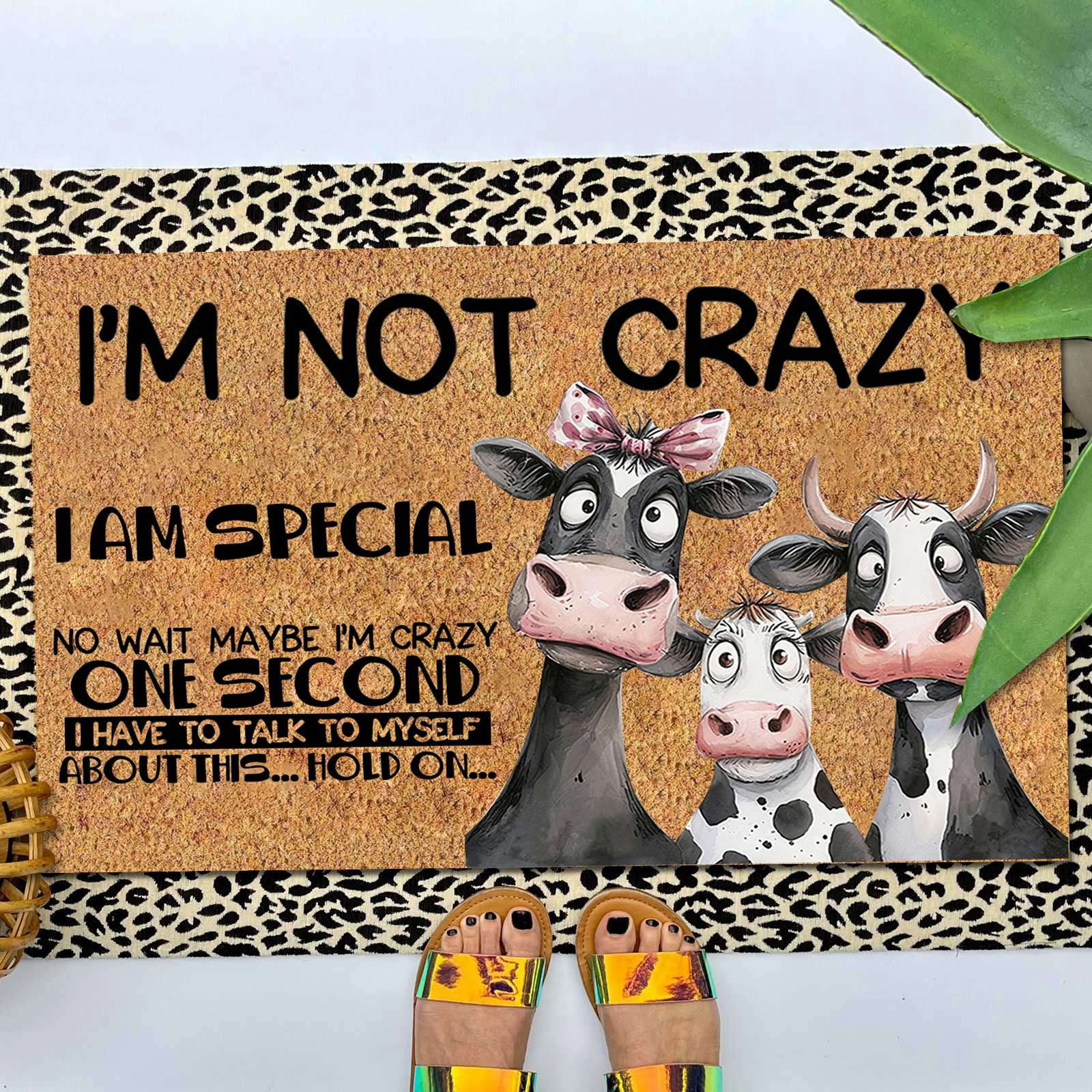 Funny Cow Coir front Door Mat,Cow Welcome Mat Outdoor Door Mat ...
