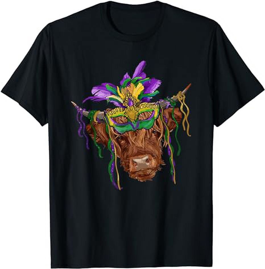 Funny Cow Heifer Mardi Gras Carnival Farm Animal T-Shirt - Walmart.com