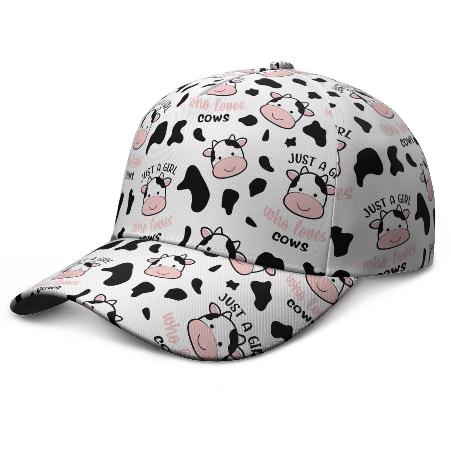 Funny Cow Lovers Baseball Cap - Cute Cow Print Adjustable Snapback Hat ...