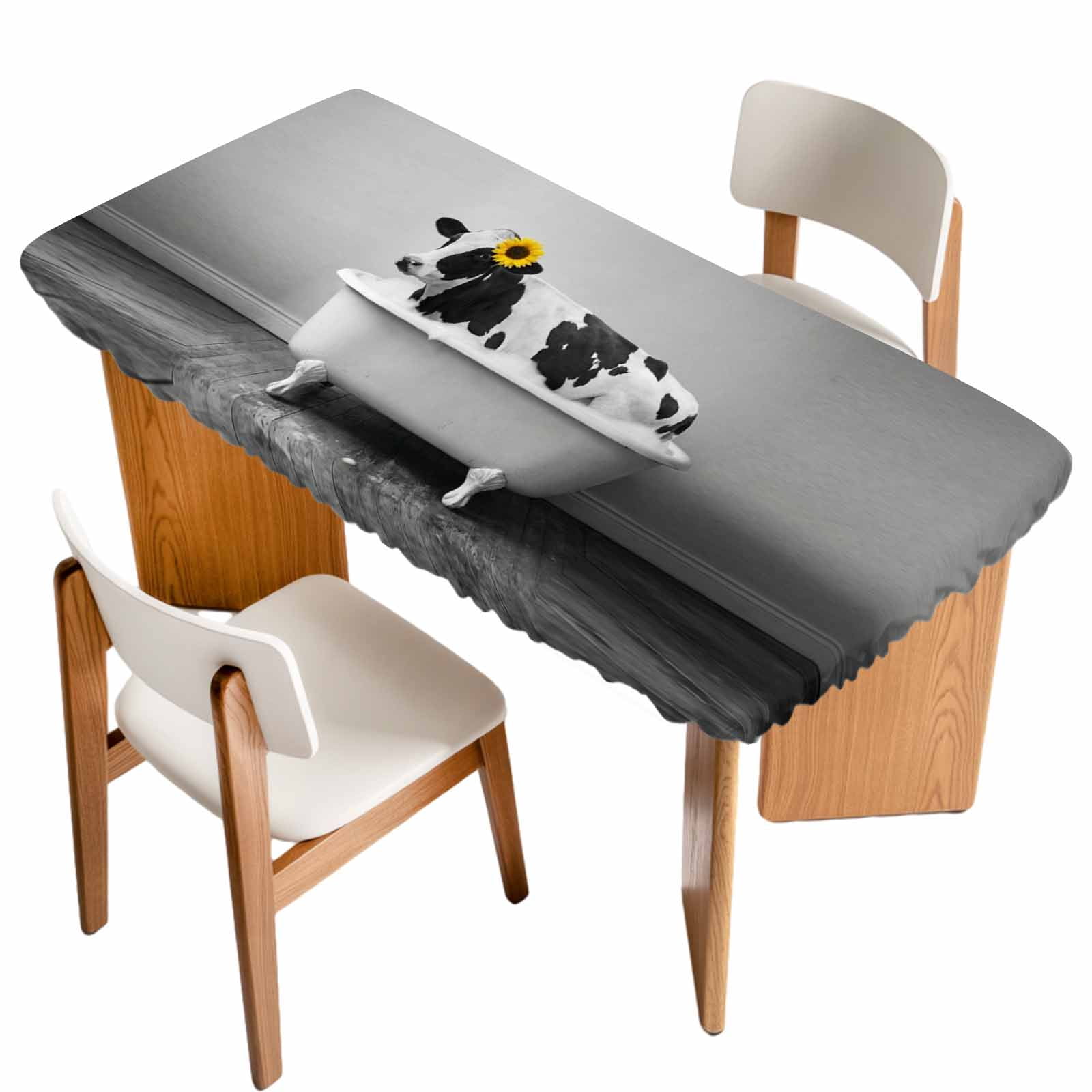 Funny Cow Table Cloths for 6 Foot Rectangle Tables, Cute Art Vintage ...