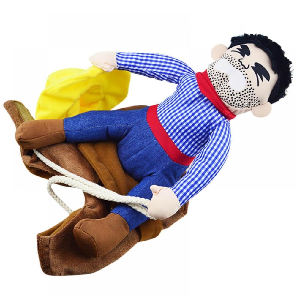 Funny Cowboy Dog Rider Costume Pet Puppy Dog Coat Christmas Clothes ...