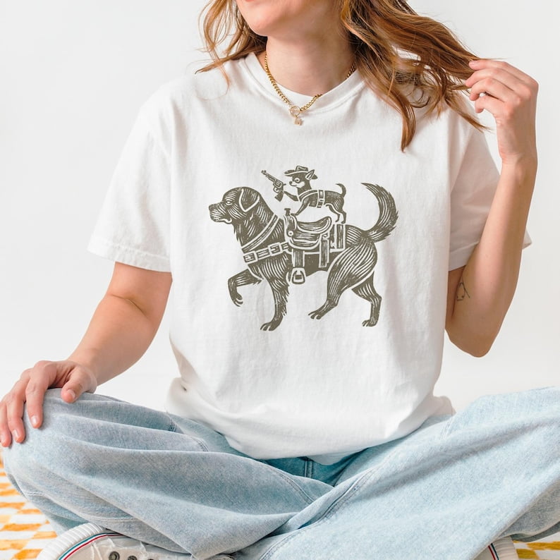 Funny Cowboy T-Shirt Cowdog Chihuahua Western Theme Funny Dog Mom ...