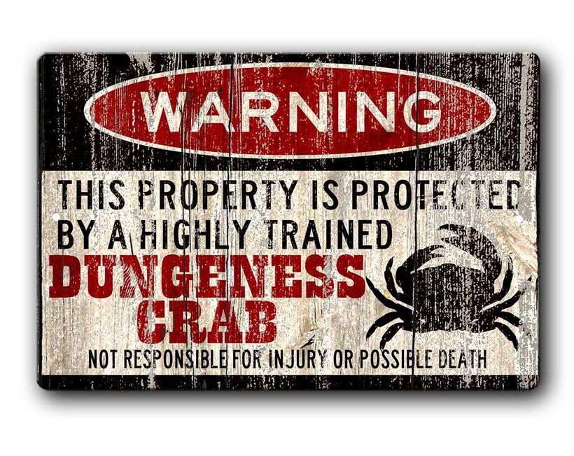 Funny Crab Sign,Funny Metal Signs,Dungeness Crab warning Sign,Funny ...