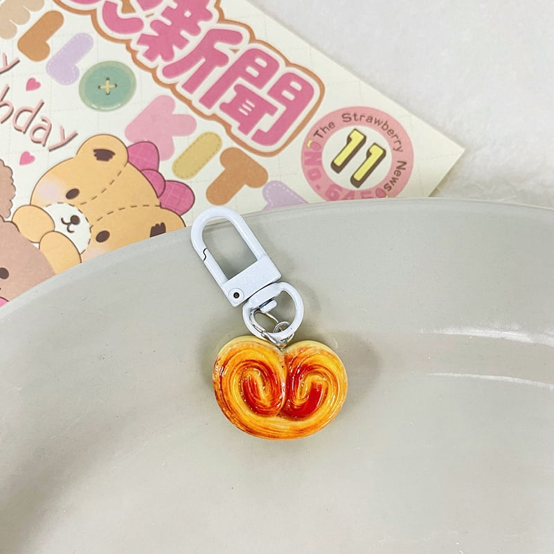 Funny Creative Bread Keychain Cute Mini Food Pastry Keyring School Bag ...