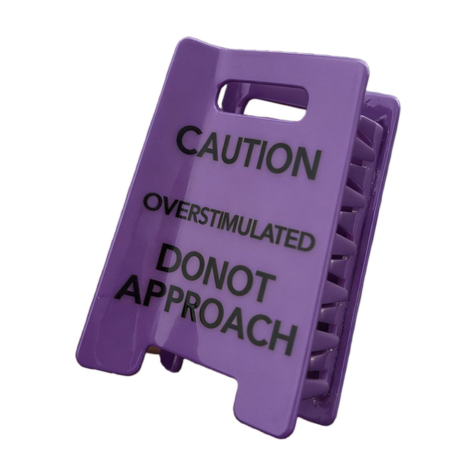 Funny Creative Hair Clamp Caution Overstimulated Sign Buns Holder ...