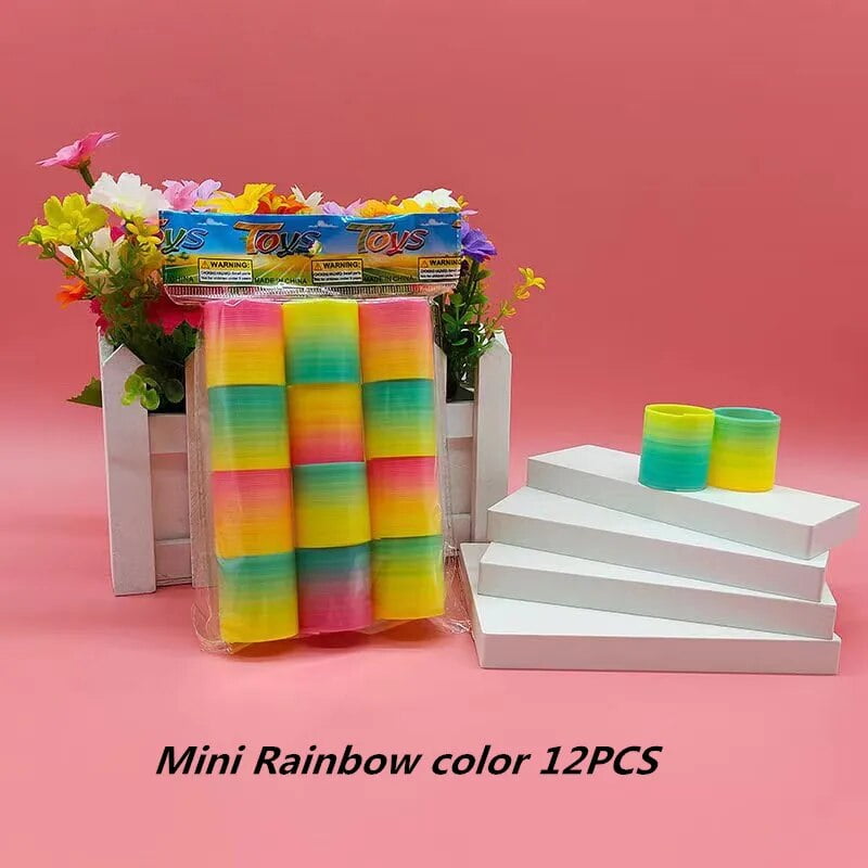 Funny Creative Magical Folding Toys Plastic Rainbow Circle Slinky ...