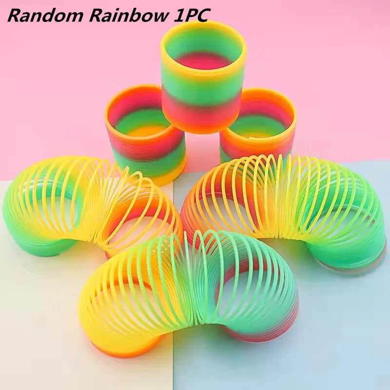 Funny Creative Magical Folding Toys Plastic Rainbow Circle Slinky ...
