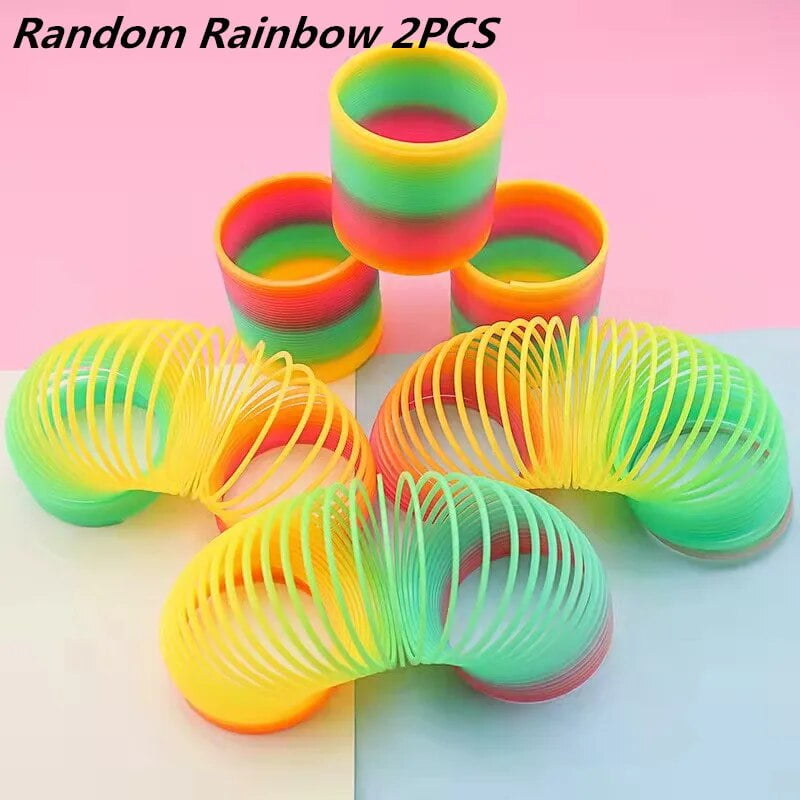 Funny Creative Magical Folding Toys Plastic Rainbow Circle Slinky ...