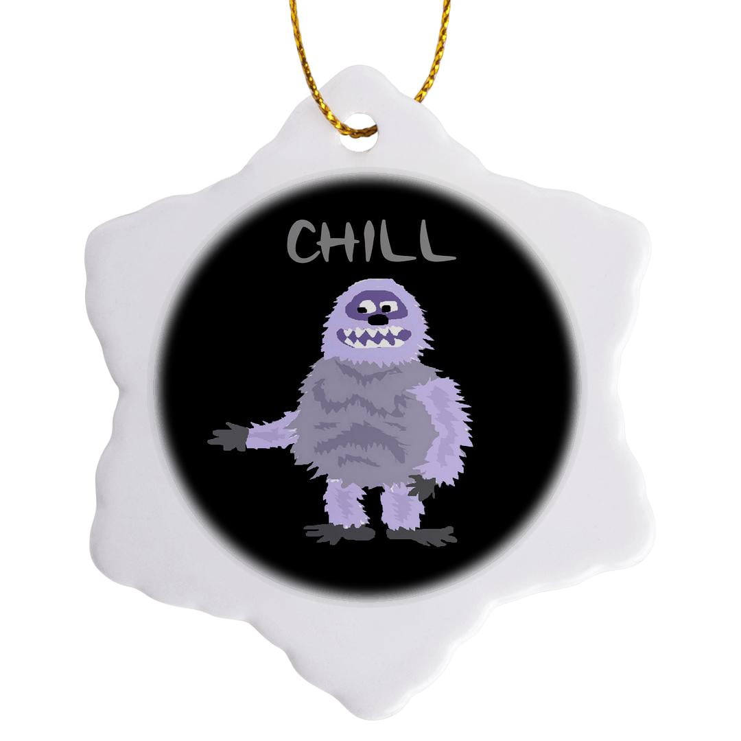 3drose, Funny Cute Abominable Snowman Chill Cartoon, 3 inch Snowflake ...