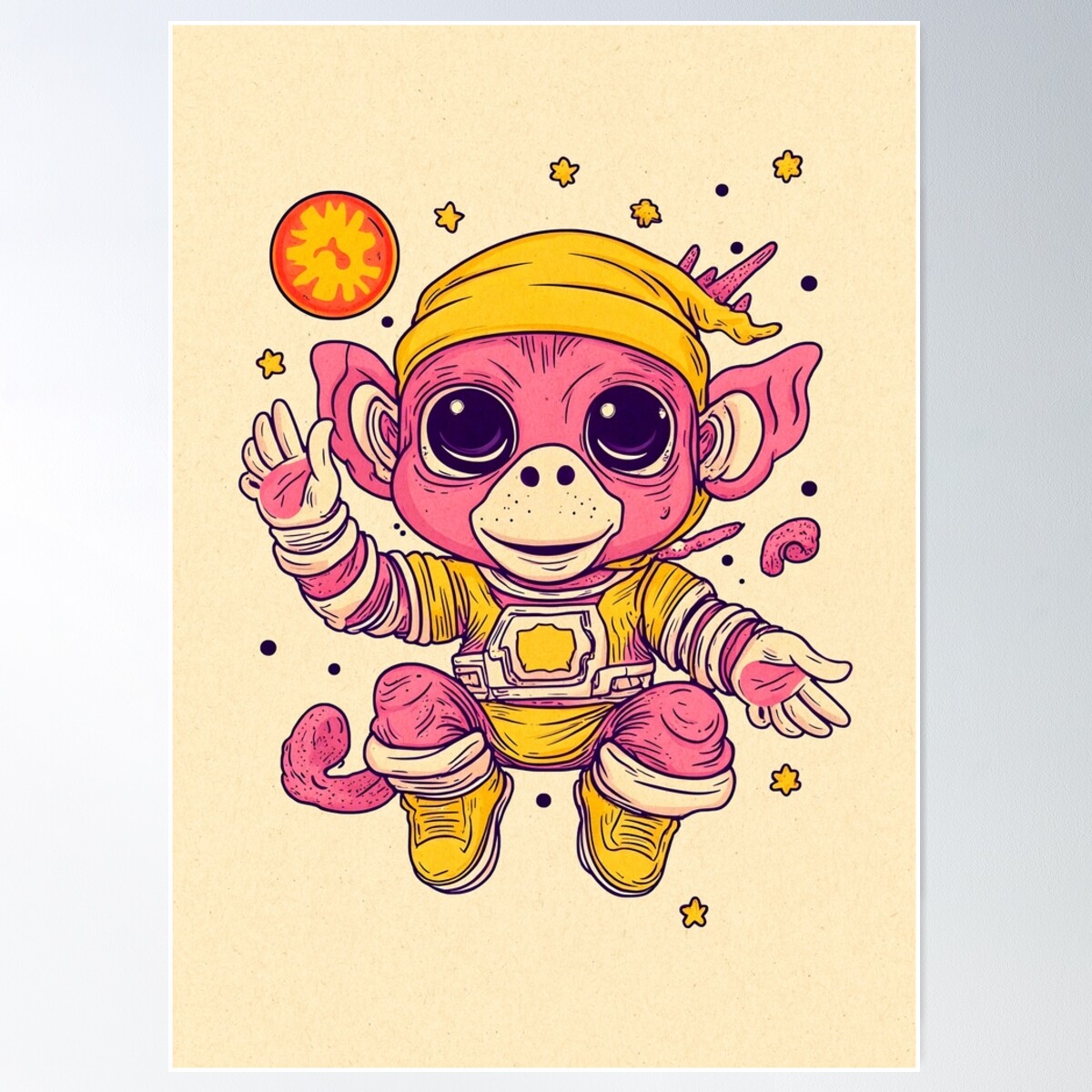 Funny Cute Alien Space Character Design Poster Wall Art, Modern Wall ...