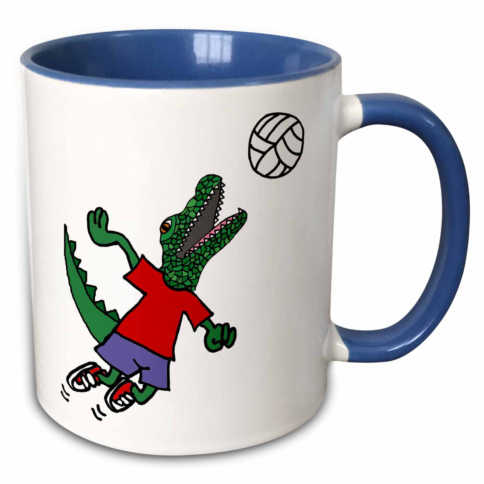 3drose, Funny Cute Alligator Playing Volleyball Spike Sports Gator ...