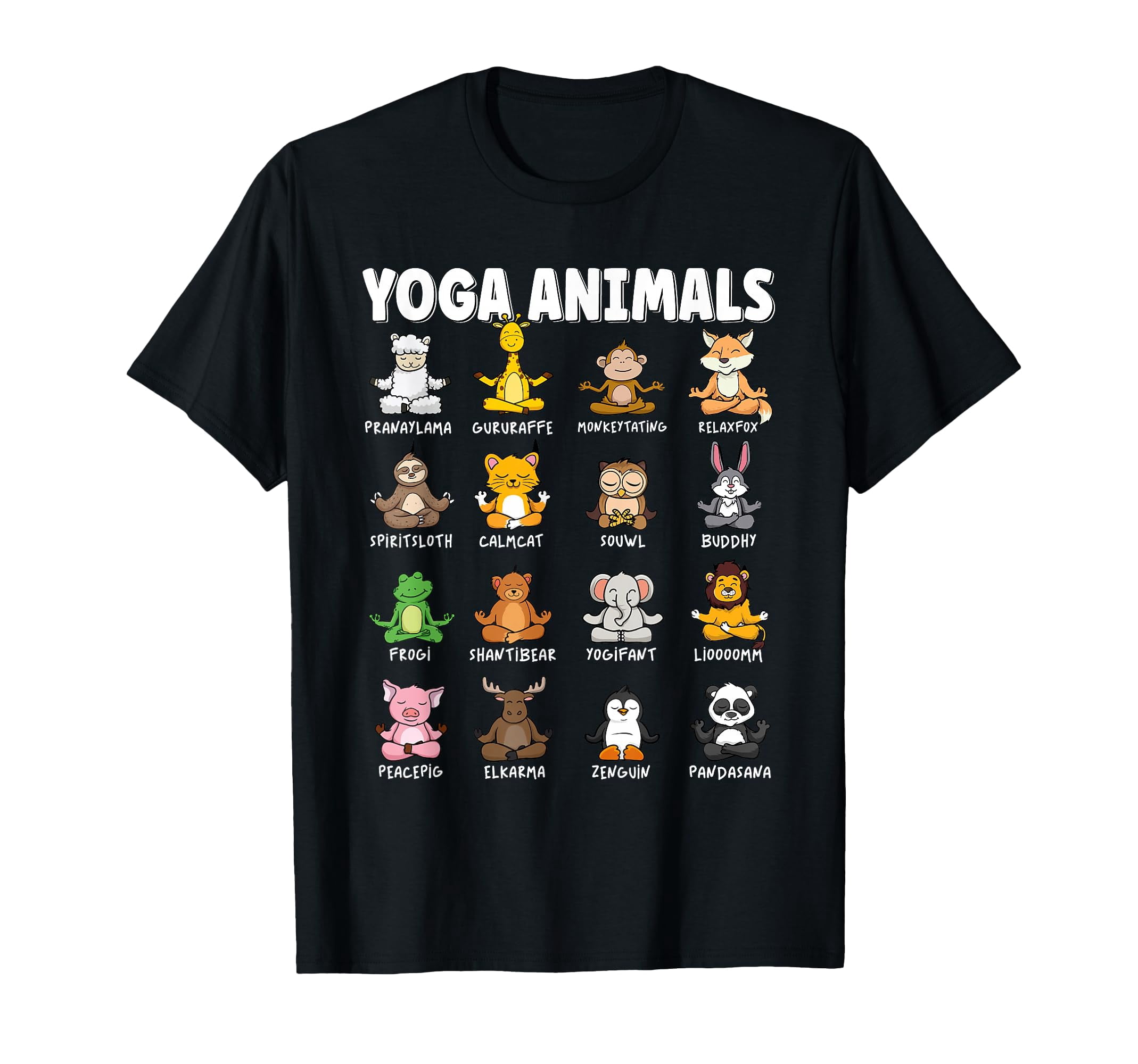 Funny Cute Animal Yoga Poses T-Shirt for Lighthearted and Playful Style ...