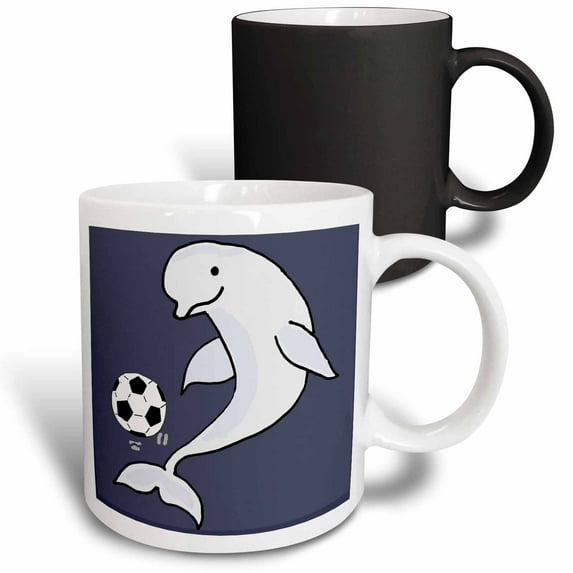 3drose, Funny Cute Beluga Whale Playing Soccer Sports Beach Cartoon ...