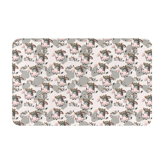 Funny Cute Cartoon Milk Cow_A Front Door Mat, Indoor Mats for Bedroom ...
